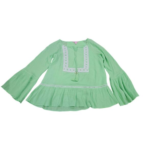 Lilly Pulitzer | Tops | Lilly Pulitzer Amisa Mermaid Green Peasant ...
